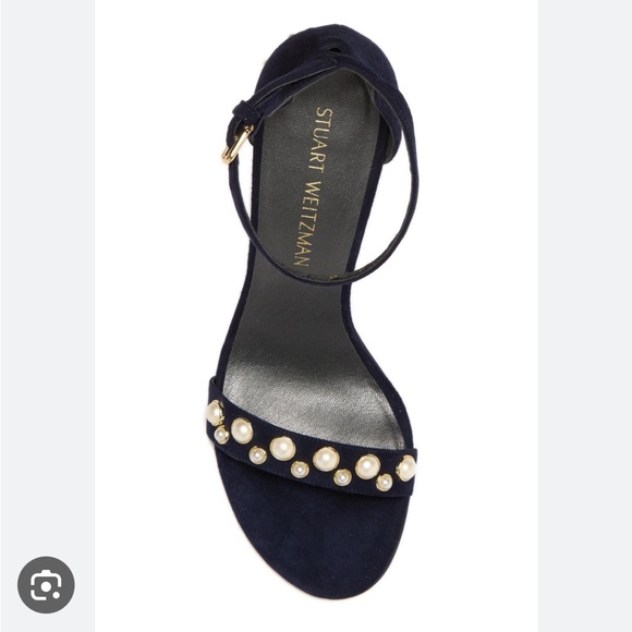 Stuart Weitzman | Shoes | Stuart Weitzman Silver More Pearls Block ...